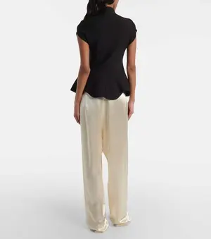 Khaite Andra Peplum Top - Black