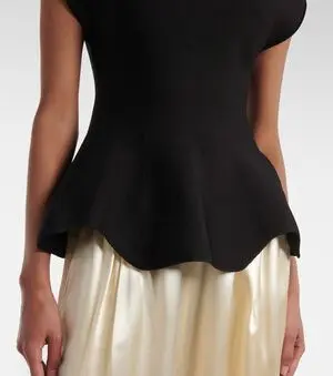 Khaite Andra Peplum Top - Black