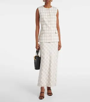 Simkhai Noelle Checked Maxi Skirt