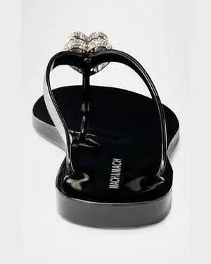 Mach & Mach Double Heart Rubber Thong Sandals