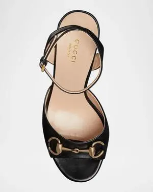 Gucci Leather Platform Sandals - Nero