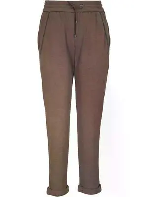 Brunello Cucinelli Embellished Track Pants - Brown