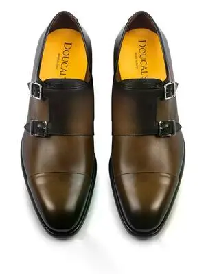 DOUCAL'S Leather Double-buckle Monk Shoes