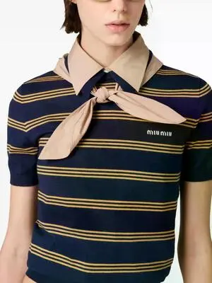Miu Miu Striped Polo Top