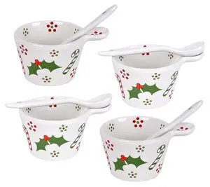 TEMP-TATIONS As Is Seasonal Petite Serving Bowls W/spoons - One-color