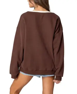 EDIKTED 76 Oversized V Neck Sweater