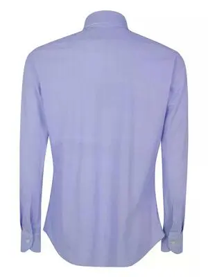 TINTORIA MATTEI 954 Houndstooth Pattern Shirt - Blue