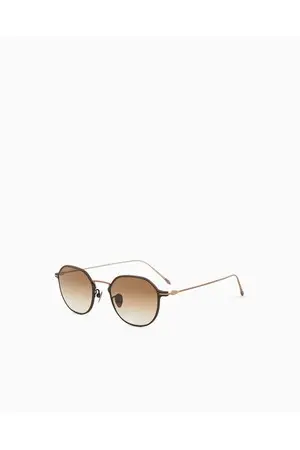 Giorgio Armani Giorgio Armani Round Frame Sunglasses Gold