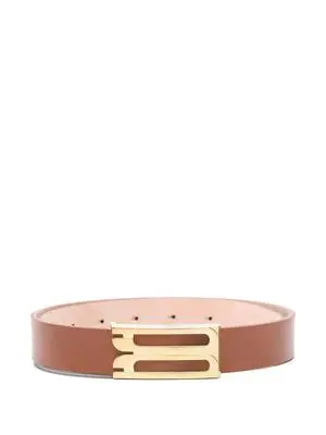 Victoria Beckham Regular B Buckle Belt - Brown