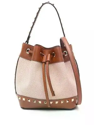 Valentino Garavani Rockstud-detail Bucket Bag - Brown
