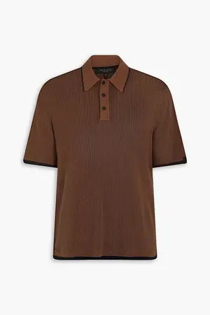 Rag & Bone Harvey Ribbed Cottonblend Polo Shirt - Brown