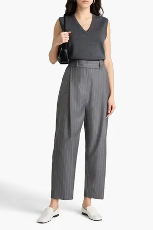 TOTEME Cropped Pinstriped Wool-twill Pants