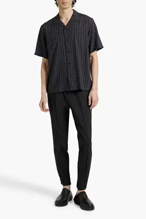 Rag & Bone Avery Printed Crepe Shirt - Black