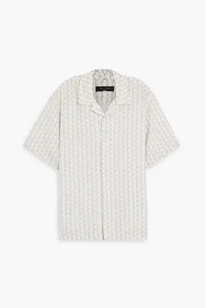 Rag & Bone Avery Printed Crepe Shirt - Light Gray