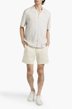 Rag & Bone Avery Printed Crepe Shirt - Light Gray