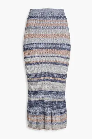 Nautical Stripe Midi Skirt