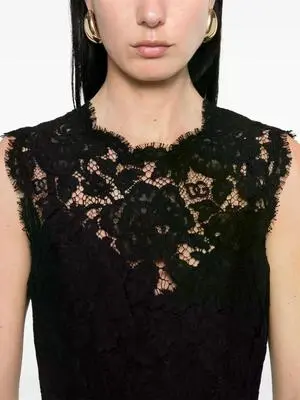 Dolce & Gabbana Midi Floral-lace Dress - Black
