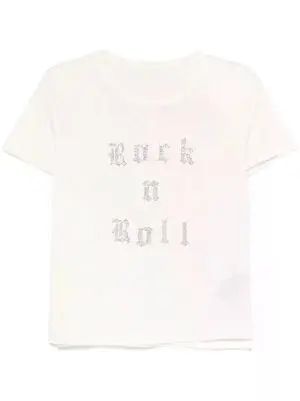 Zadig&Voltaire Rhinestone-slogan T-shirt - Neutrals