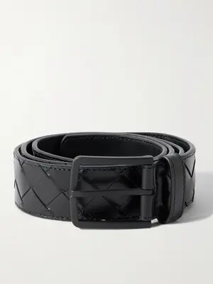 Bottega Veneta 3.5cm Intrecciato Leather Belt - Black