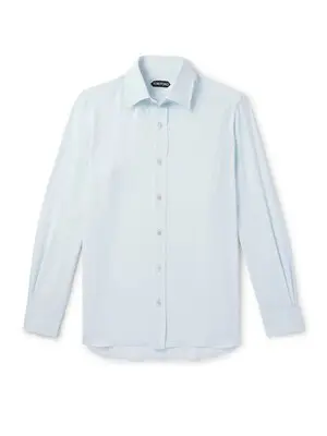 TOM FORD Slim-fit Silk Crepe De Chine Shirt - Blue