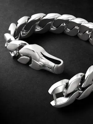David Yurman Brushed Sterling Curb Chain Bracelet