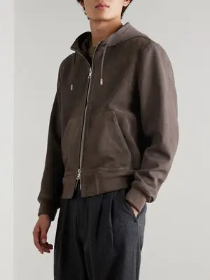 Mr P. Suede Zip-up Hoodie - Gray