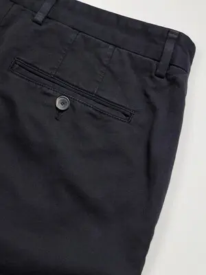 Mr P. Slim-fit Cotton-twill Chinos - Black