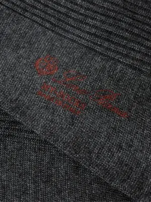 Loro Piana Ribbed Cashmere And Cotton-blend Socks