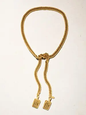 Chanel Plated Lariat Necklace - Gold