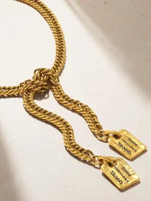 Chanel Plated Lariat Necklace