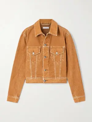 Rabanne Flocked Denim Jacket - Brown