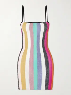 Missoni Striped Metallic Crochet-knit Mini Dress - Multi