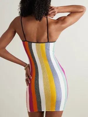 Missoni Striped Metallic Crochet-knit Mini Dress - Multi