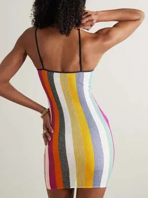 Missoni Striped Metallic Crochet-knit Mini Dress - Multi