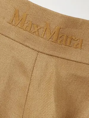 Max Mara Aversa Embroidered Linen Wide-leg Pants