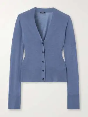 JOSEPH Cashmere Fine Knit Cardigan - Blue
