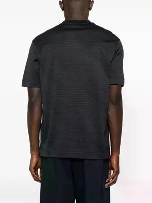 Emporio Armani Monogram-print T-shirt - Black