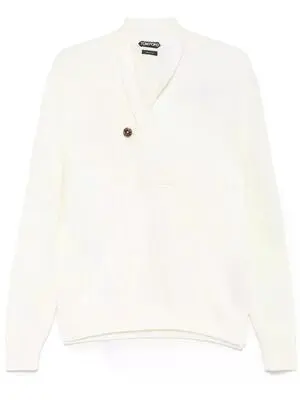 TOM FORD Shawl Collar Sweater - White