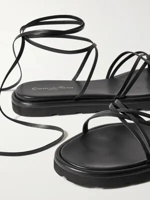 GIANVITO ROSSI Jane Knotted Leather Sandals