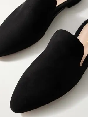 GIANVITO ROSSI Raja Suede Slippers - Black