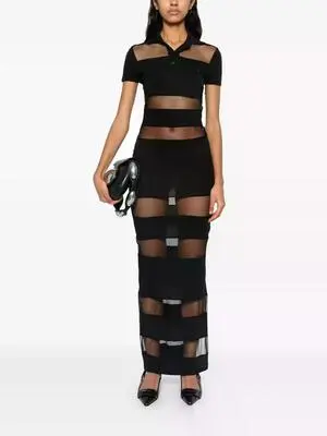 Coperni Striped Sheer Polo Dress