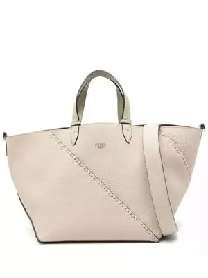 Fendi Small Selleria Diagonal Tote Bag - Neutrals