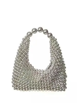 0711 TBILISI Mini Jodie Beaded Tote - Silver