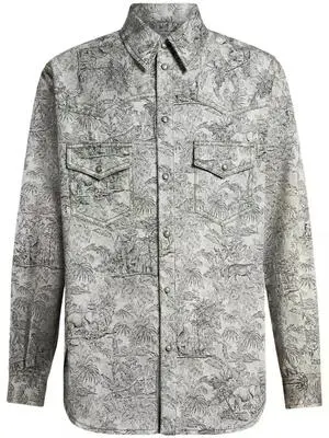 Etro Linen Denim Shirt Jacket - Grey