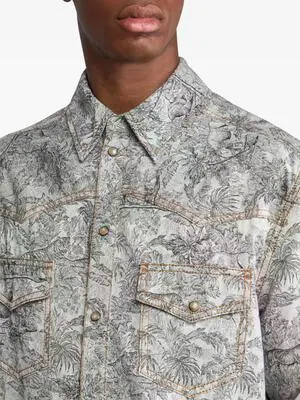 Etro Linen Denim Shirt Jacket - Grey