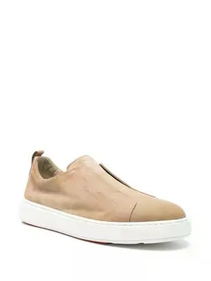 Santoni Suede Loafers - Neutrals