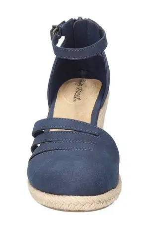 EASY WORKS BY EASY STREET Daytona Espadrille Platform Wedges - Navy