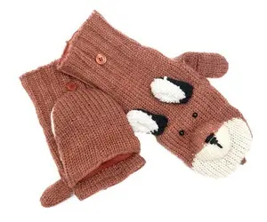 NIRVANNA DESIGNS Fox Cover Mittens - Brown