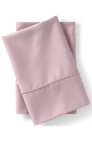 LANDS' END Supima Cotton No Iron Sateen Sheets400 Thread Count - Faint Orchid