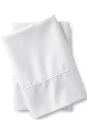 LANDS' END Supima Cotton No Iron Sateen Sheets400 Thread Count - White
